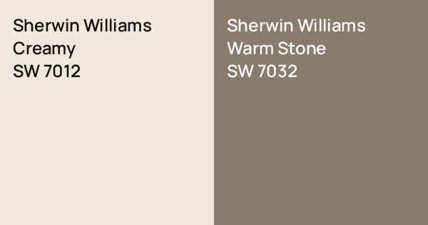 Sherwin Williams Creamy vs. Sherwin Williams Warm Stone comparison