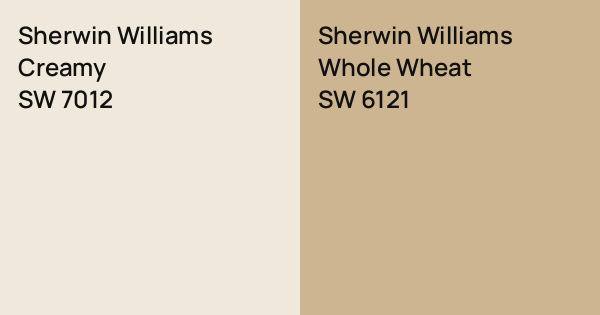 Sherwin Williams Creamy vs. Sherwin Williams Whole Wheat comparison