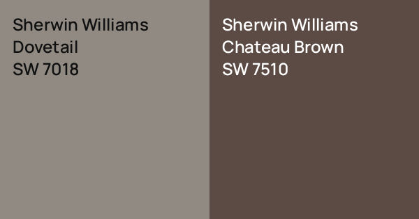 Sherwin Williams Dovetail vs. Sherwin Williams Chateau Brown comparison