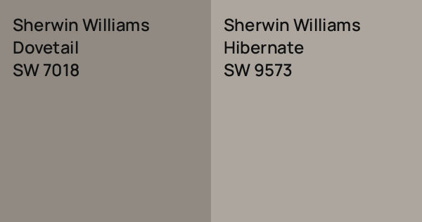 Sherwin Williams Dovetail vs. Sherwin Williams Hibernate comparison