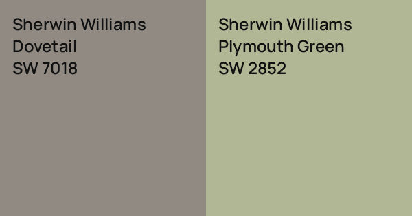 Sherwin Williams Dovetail vs. Sherwin Williams Plymouth Green comparison