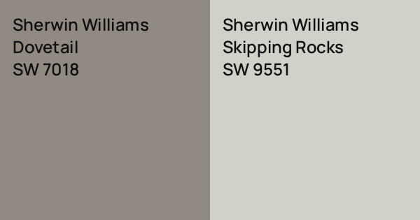 Sherwin Williams Dovetail vs. Sherwin Williams Skipping Rocks comparison