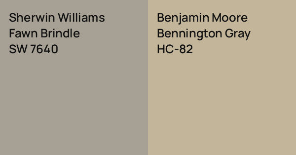 Sherwin Williams Fawn Brindle vs. Benjamin Moore Bennington Gray comparison
