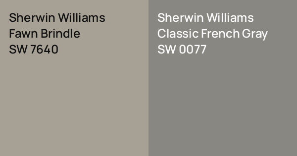 Sherwin Williams Fawn Brindle vs. Sherwin Williams Classic French Gray ...