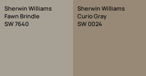 Sherwin Williams Fawn Brindle vs. Sherwin Williams Curio Gray comparison
