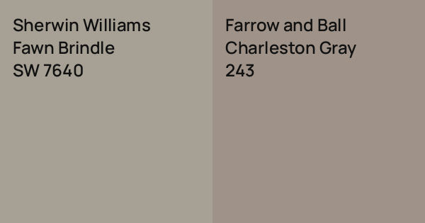 Sherwin Williams Fawn Brindle vs. Farrow and Ball Charleston Gray ...