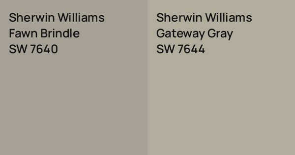 Sherwin Williams Fawn Brindle vs. Sherwin Williams Gateway Gray comparison