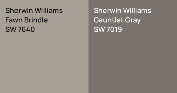 Sherwin Williams Fawn Brindle vs. Sherwin Williams Gauntlet Gray comparison