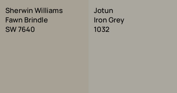 Sherwin Williams Fawn Brindle vs. Jotun Iron Grey comparison