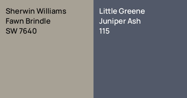 Sherwin Williams Fawn Brindle vs. Little Greene Juniper Ash comparison