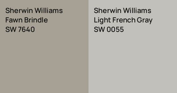 Sherwin Williams Fawn Brindle vs. Sherwin Williams Light French Gray ...