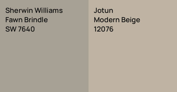 Sherwin Williams Fawn Brindle vs. Jotun Modern Beige comparison