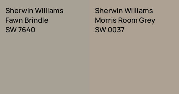 Sherwin Williams Fawn Brindle vs. Sherwin Williams Morris Room Grey ...
