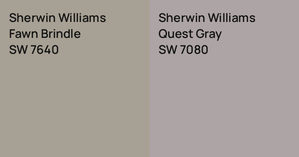 Sherwin Williams Fawn Brindle vs. Sherwin Williams Quest Gray comparison