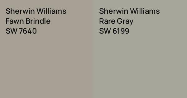 Sherwin Williams Fawn Brindle vs. Sherwin Williams Rare Gray comparison