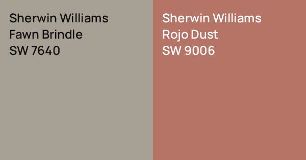 Sherwin Williams Fawn Brindle vs. Sherwin Williams Rojo Dust comparison