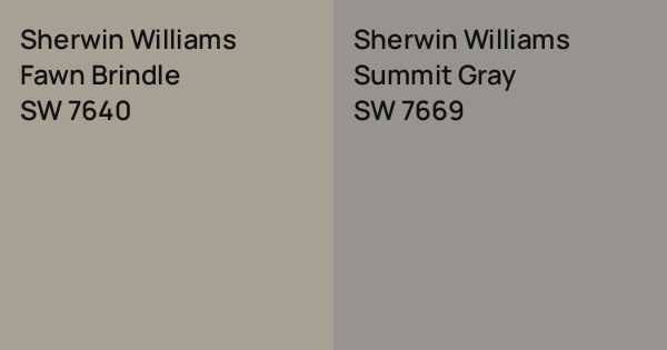 Sherwin Williams Fawn Brindle vs. Sherwin Williams Summit Gray comparison
