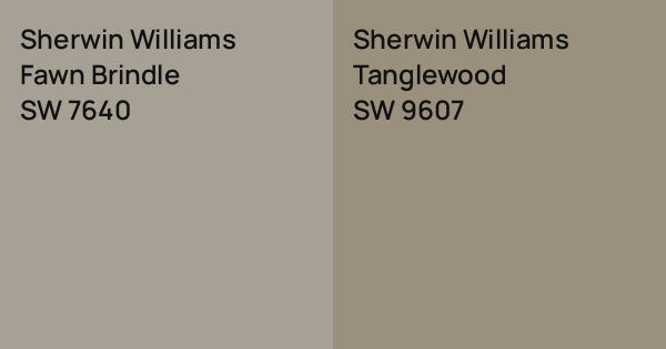 Sherwin Williams Fawn Brindle vs. Sherwin Williams Tanglewood comparison