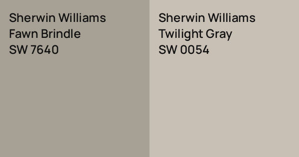 Sherwin Williams Fawn Brindle vs. Sherwin Williams Twilight Gray comparison