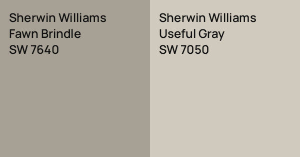 Sherwin Williams Fawn Brindle vs. Sherwin Williams Useful Gray comparison