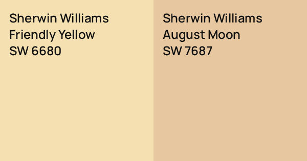 Sherwin Williams Friendly Yellow vs. Sherwin Williams August Moon ...