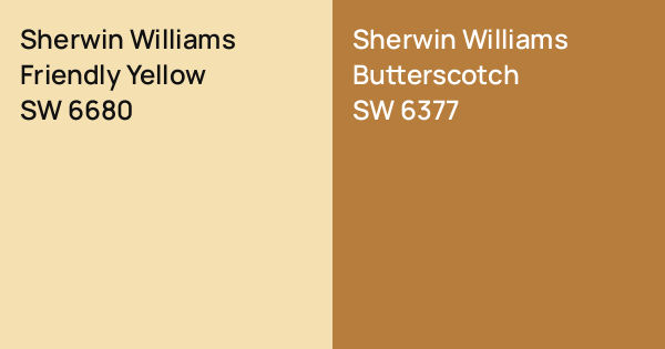 Sherwin Williams Friendly Yellow vs. Sherwin Williams Butterscotch ...