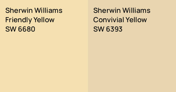Sherwin Williams Friendly Yellow vs. Sherwin Williams Convivial Yellow ...