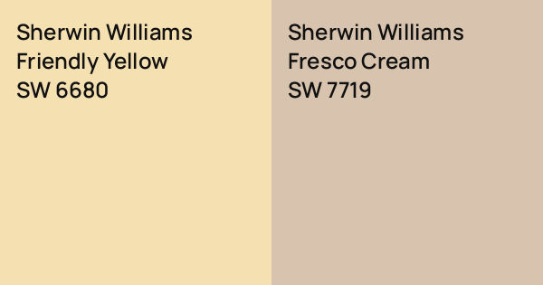 Sherwin Williams Friendly Yellow vs. Sherwin Williams Fresco Cream ...
