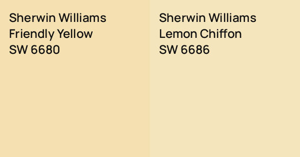 Sherwin Williams Friendly Yellow vs. Sherwin Williams Lemon Chiffon ...