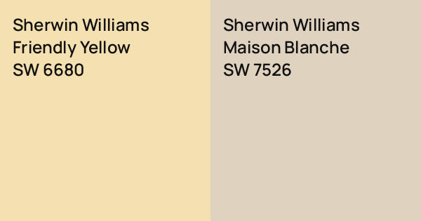 Sherwin Williams Friendly Yellow vs. Sherwin Williams Maison Blanche ...