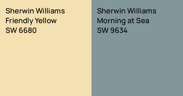 Sherwin Williams Friendly Yellow vs. Sherwin Williams Morning at Sea ...