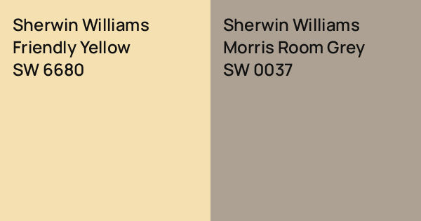 Sherwin Williams Friendly Yellow vs. Sherwin Williams Morris Room Grey ...