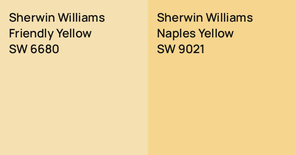 Sherwin Williams Friendly Yellow vs. Sherwin Williams Naples Yellow ...