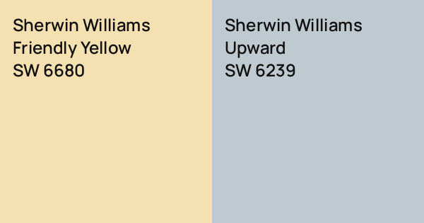 Sherwin Williams Friendly Yellow vs. Sherwin Williams Upward comparison