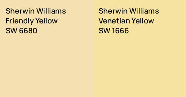 Sherwin Williams Friendly Yellow vs. Sherwin Williams Venetian Yellow ...