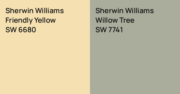 Sherwin Williams Friendly Yellow vs. Sherwin Williams Willow Tree ...