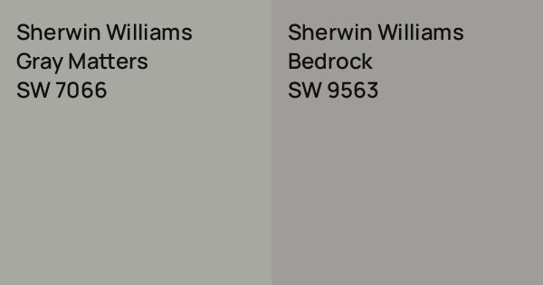 Sherwin Williams Gray Matters vs. Sherwin Williams Bedrock comparison