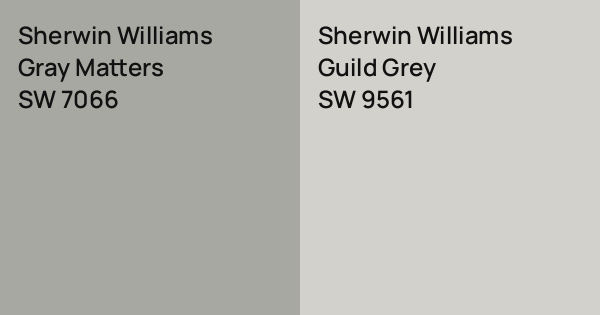 Sherwin Williams Gray Matters vs. Sherwin Williams Guild Grey comparison
