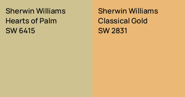 Sherwin Williams Hearts of Palm vs. Sherwin Williams Classical Gold ...