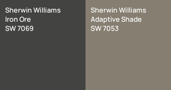 Sherwin Williams Iron Ore vs. Sherwin Williams Adaptive Shade comparison
