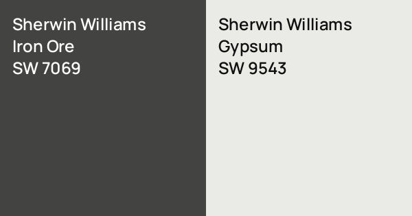 Sherwin Williams Iron Ore vs. Sherwin Williams Gypsum comparison