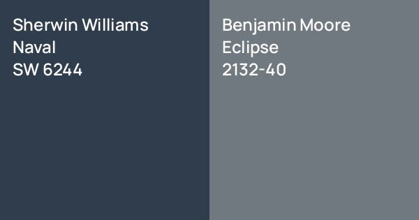 Sherwin Williams Naval vs. Benjamin Moore Eclipse comparison