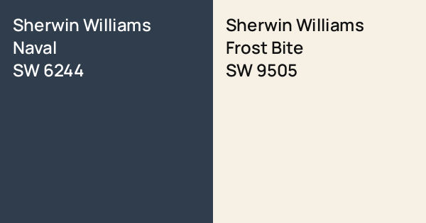 Sherwin Williams Naval vs. Sherwin Williams Frost Bite comparison