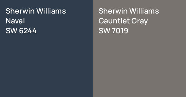 Sherwin Williams Naval vs. Sherwin Williams Gauntlet Gray comparison