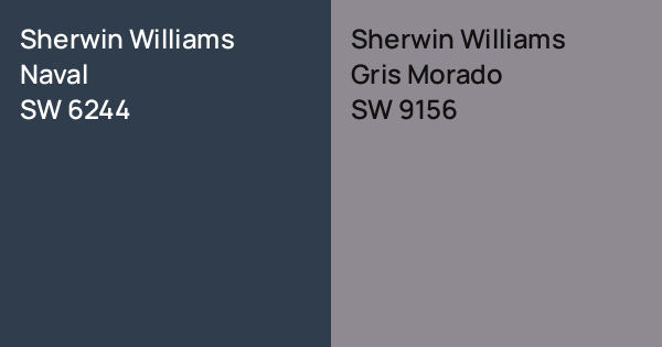 Sherwin Williams Naval vs. Sherwin Williams Gris Morado comparison