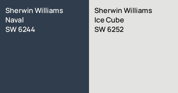 Sherwin Williams Naval vs. Sherwin Williams Ice Cube comparison