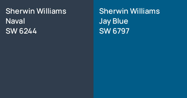Sherwin Williams Naval vs. Sherwin Williams Jay Blue comparison