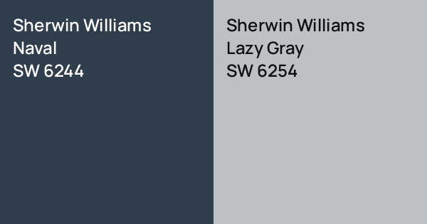 Sherwin Williams Naval vs. Sherwin Williams Lazy Gray comparison