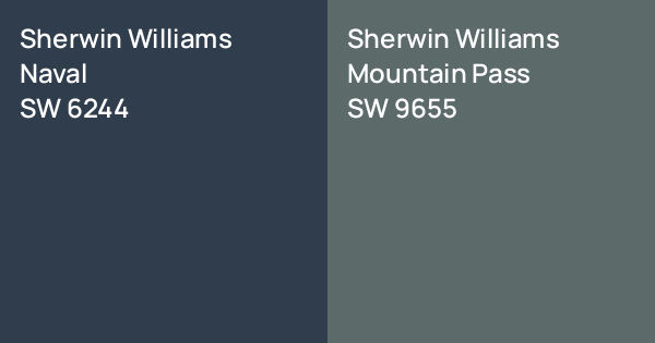 Sherwin Williams Naval vs. Sherwin Williams Mountain Pass comparison