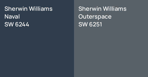 Sherwin Williams Naval vs. Sherwin Williams Outerspace comparison